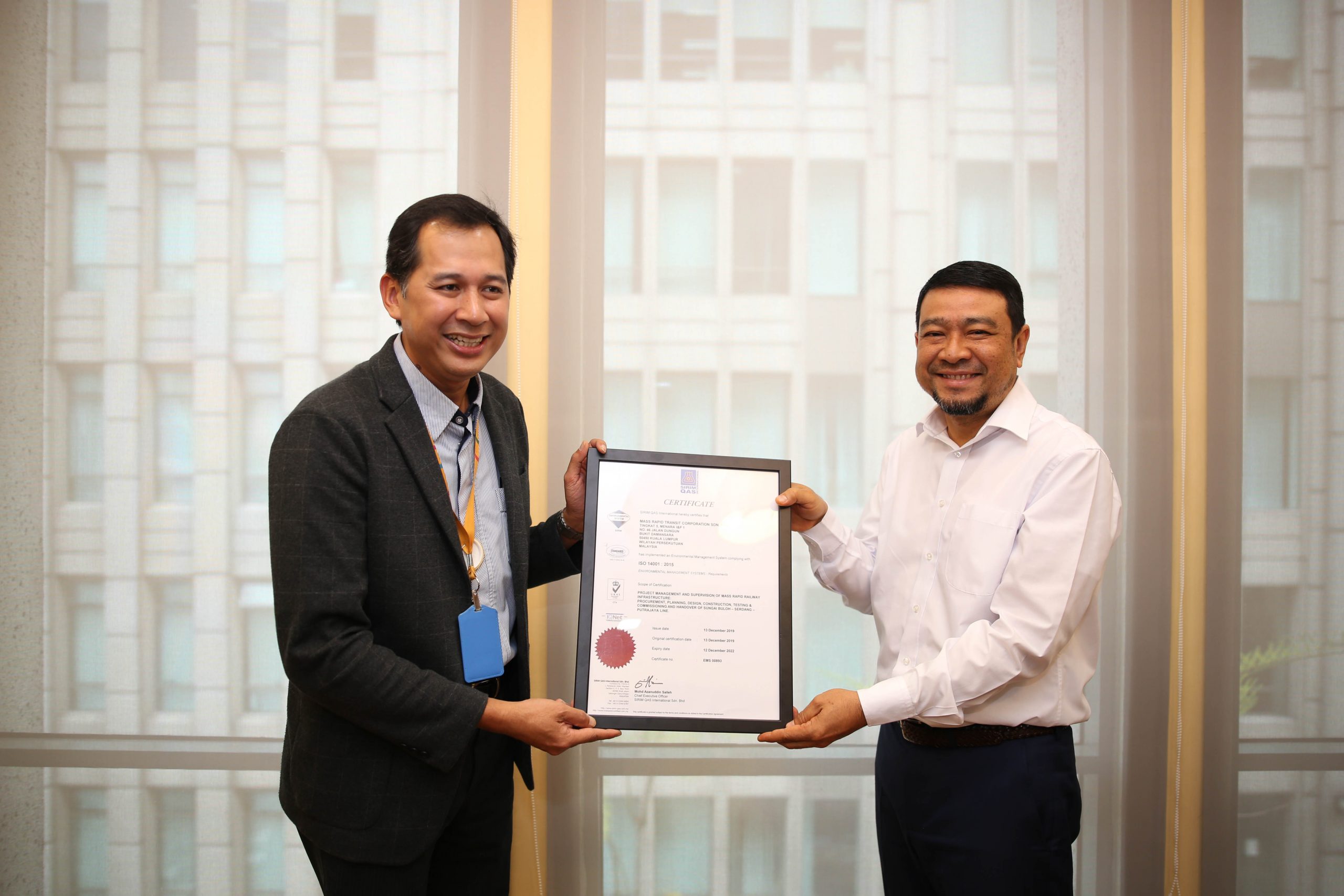 MRT CORP IS ISO 14001:2015 EMS CERTIFIED - MRT Corp