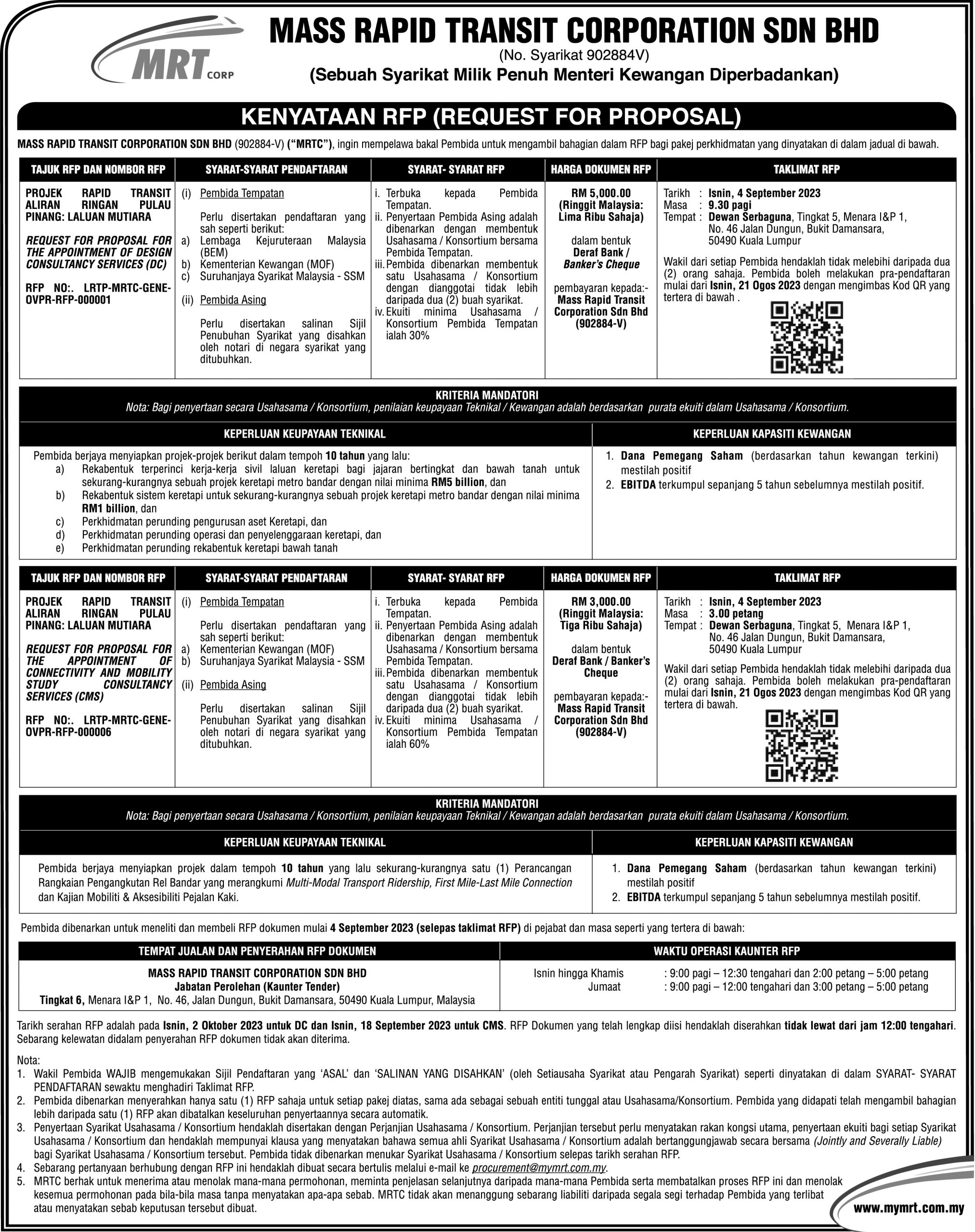 Tender List - MRT Corp